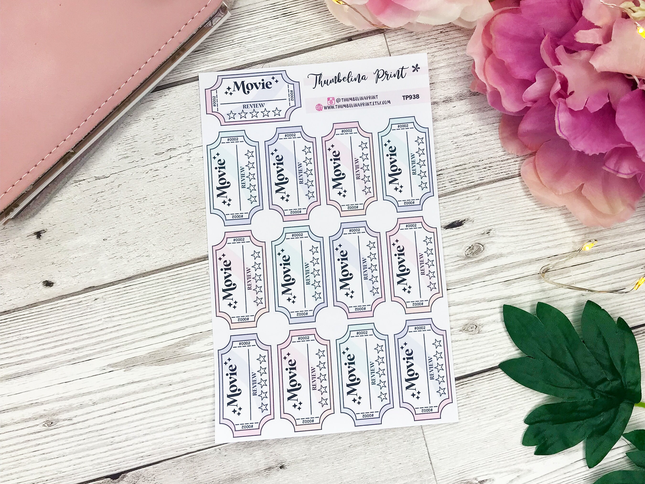 Movie Ticket Tracker Stickers Decorative & Functional - Etsy
