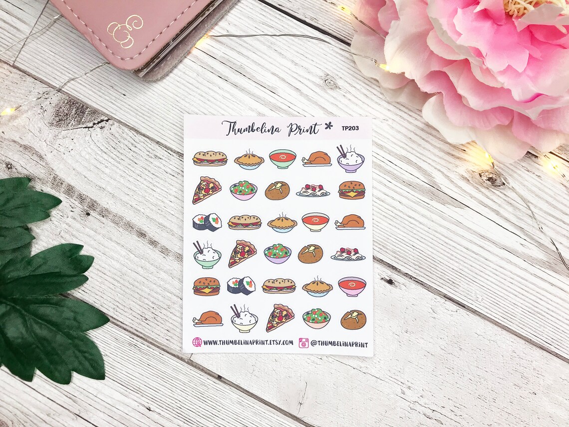 Dinner Food Planner Stickers Decorative & Functional - Etsy UK