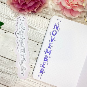 Vertical 'november' Script Title Planner Stickers | Decorative ...