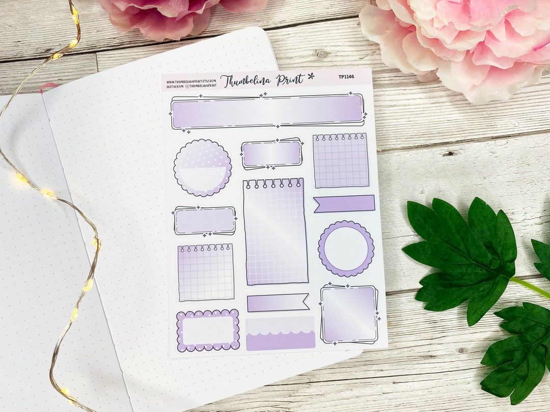 Purple Mixed Functional Boxes Planner Stickers | Decorative ...