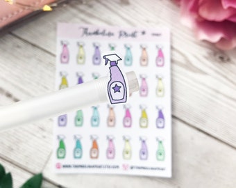 42 Cute Cleaning Spray Bottle Kawaii Planner Stickers SSC1064 - Etsy