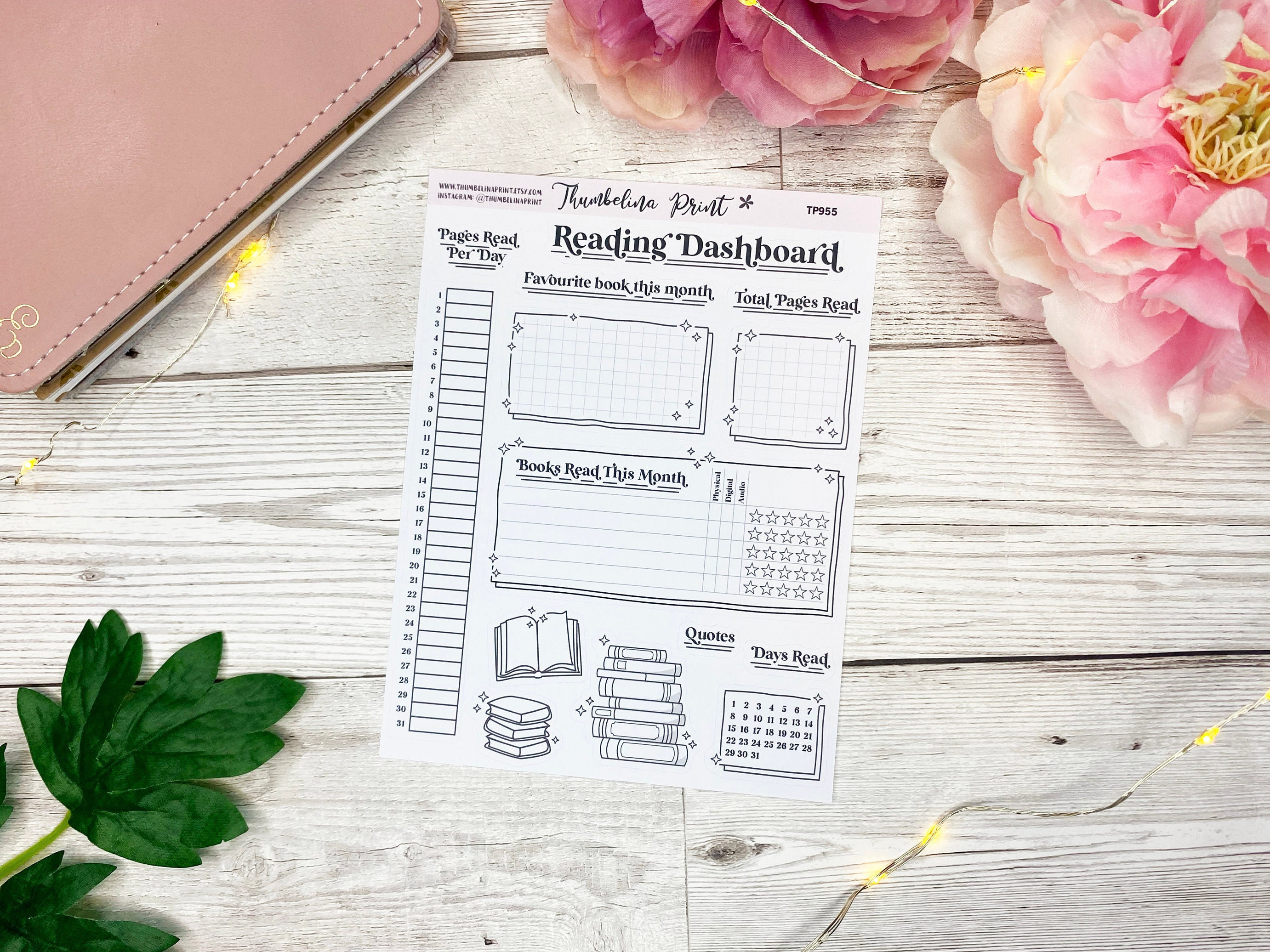 Reading Dashboard Planner Stickers Decorative & Functional - Etsy
