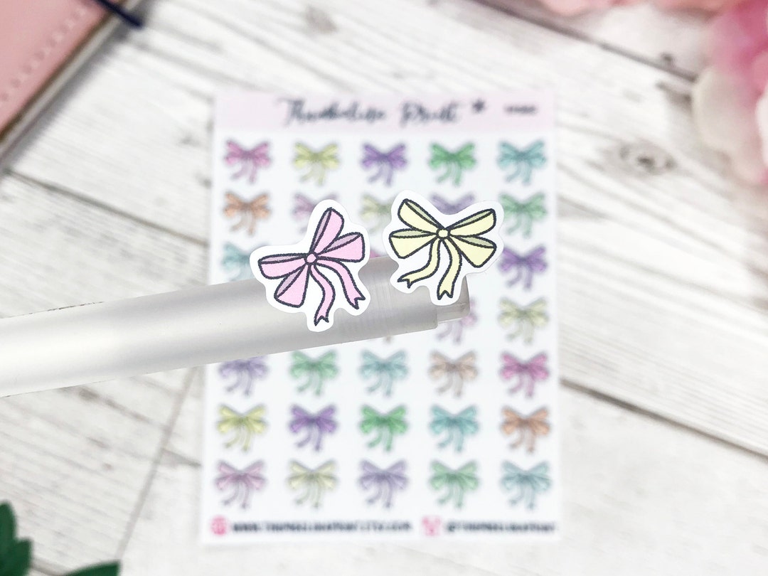 Bow Planner Stickers | Decorative & Functional | Pastel Stickers | Bow ...