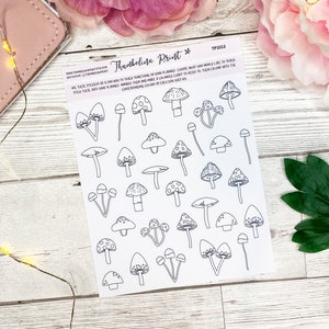 Mushroom Habit Tracker Sticker Decorative & Functional Planning Mood ...