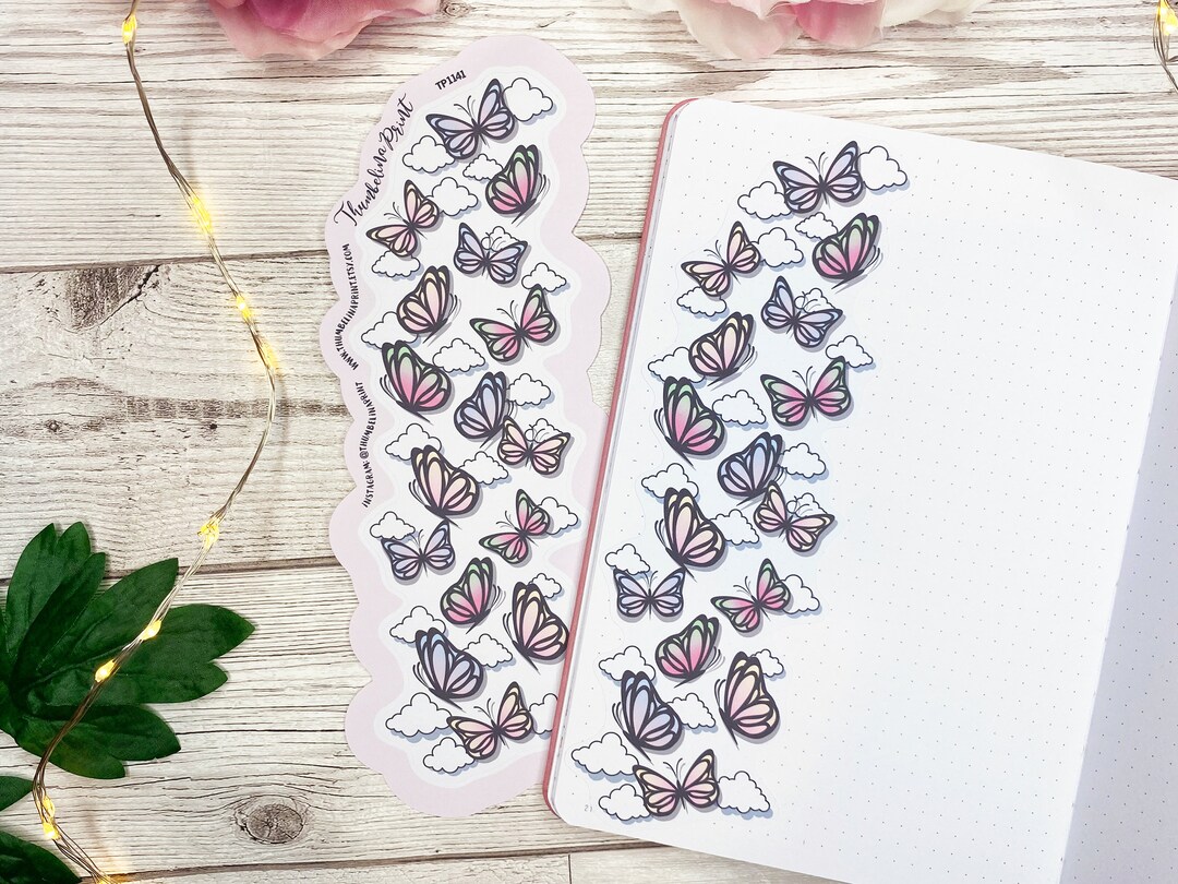 Butterfly Sky Vertical Page Runner Sticker | Decorative & Functional ...