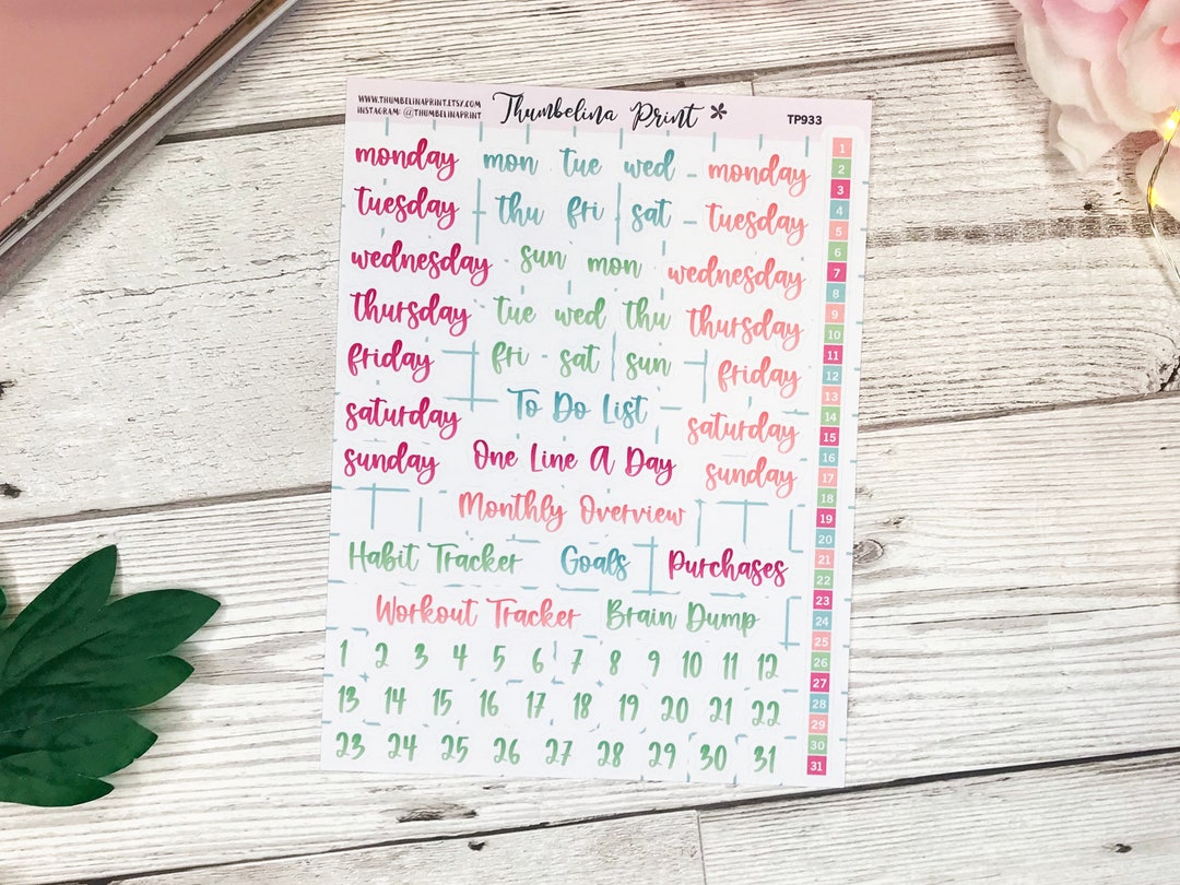 Koi Pond Script Stickers | Decorative & Functional Planning | Journal Stickers | Journal Theme ...