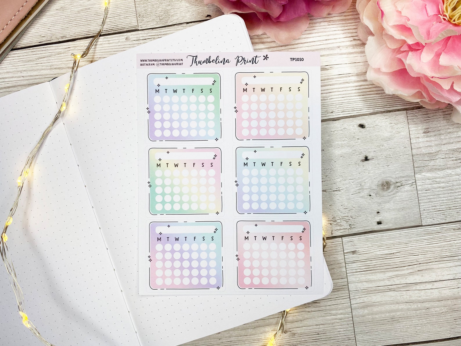 Pastel Gradient Blank Calendar Journal Stickers | Decorative ...