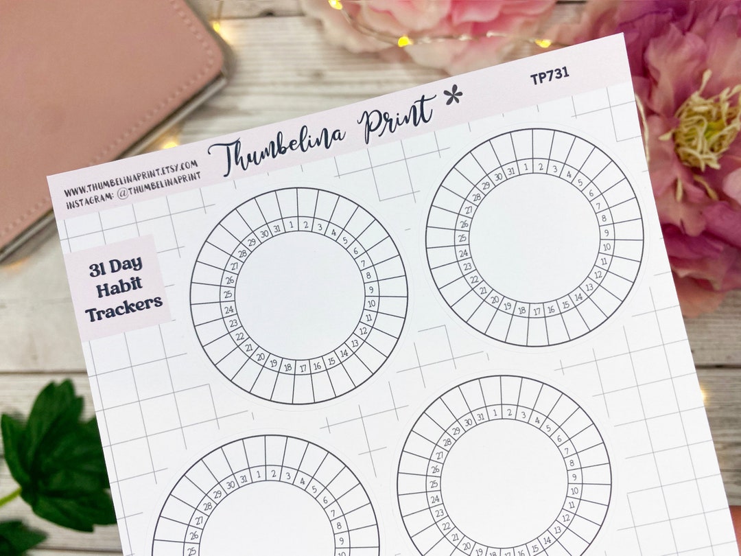 31 Day Circle Trackers | Decorative & Functional Planning | Habit ...