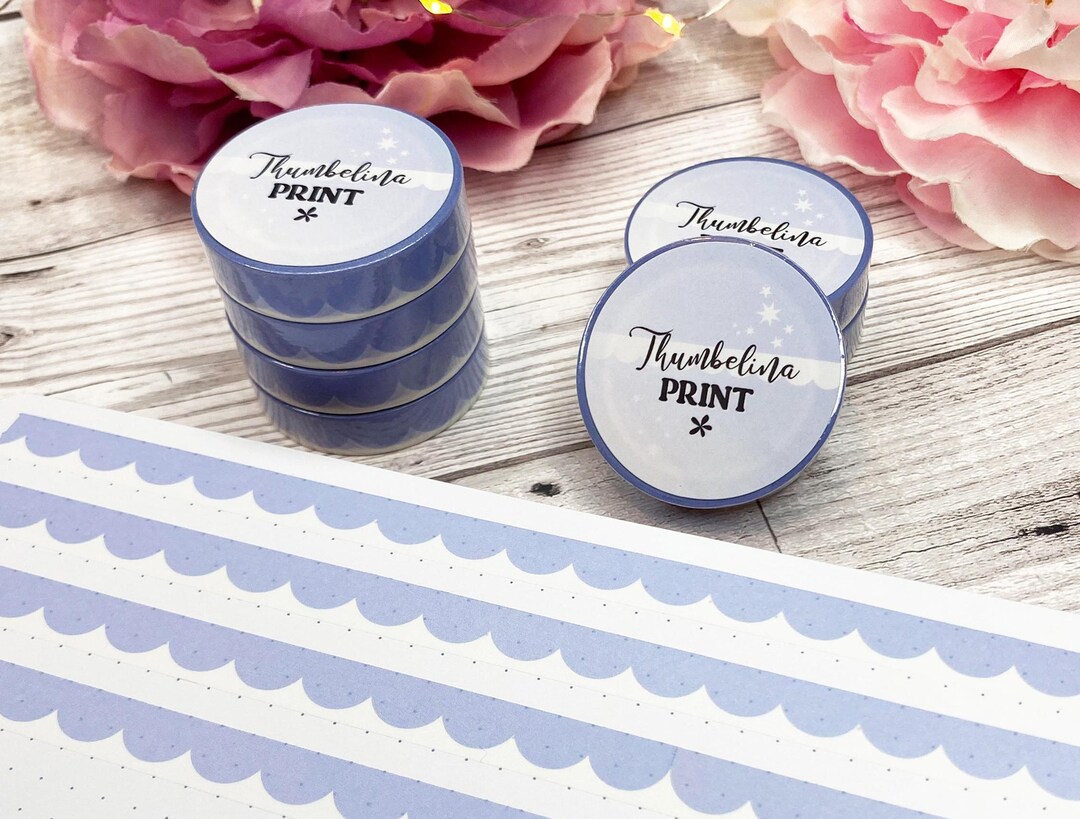 Sky Blue Scalloped Design Washi Tape | Decorative & Functional Planning ...