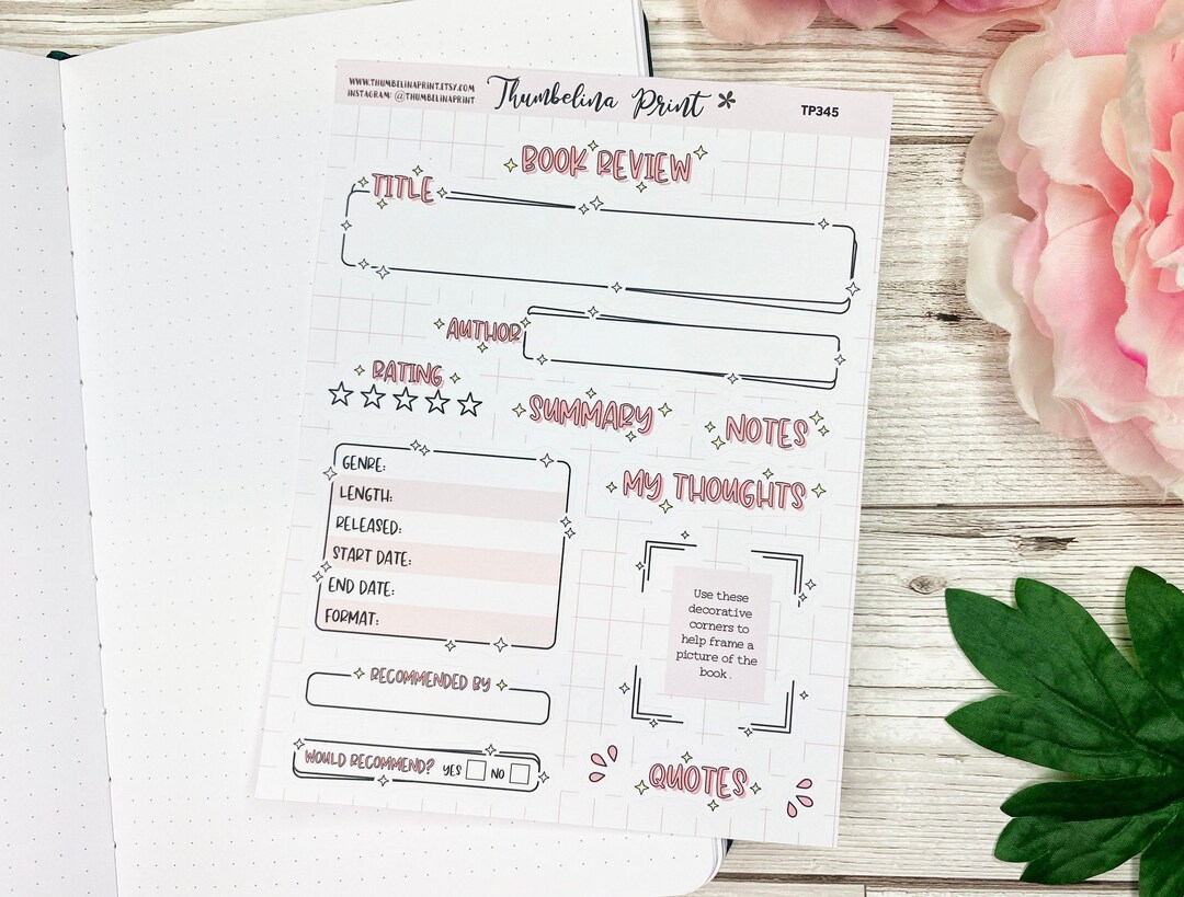 Red Book Review Sticker Kit Sheet | Decorative & Functional Planning ...