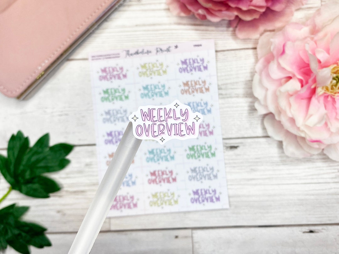 Weekly Overview Pastel Script Stickers | Decorative & Functional ...