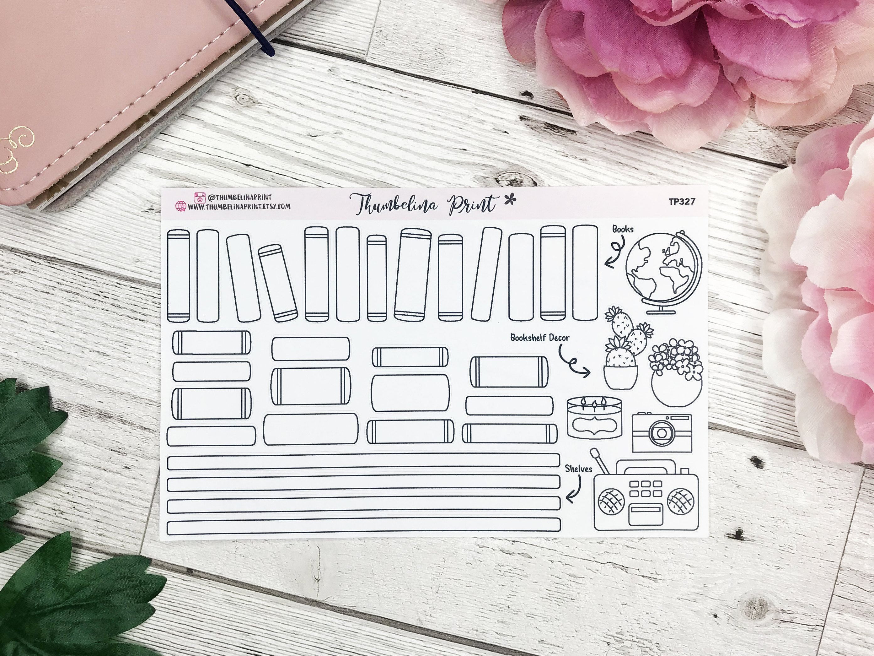 Build A Bookshelf Bullet Journal Planner Stickers in Black & - Etsy