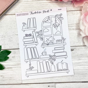 Daytime Reading Bookshelf Tracker in Black and White | Decorative ...