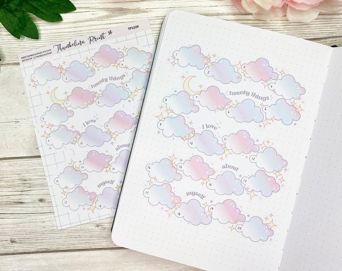 Twenty Things I Love About Myself Sticker Sheet Decorative & Functional ...