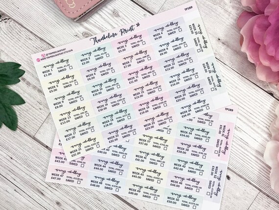 Money Saving Challenge Stickers for Decorative and Functional | Etsy