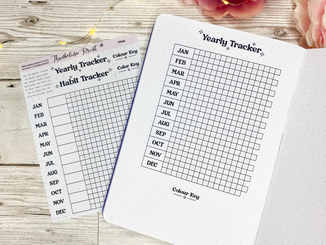 Choose Your Start Yearly Tracker Planner Sticker | Journal | Notes Page ...