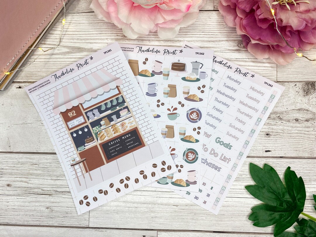Coffee Shop Journal Theme Kit | Decorative & Functional Planning ...