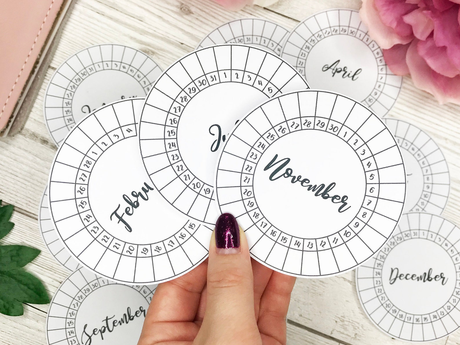 12 Monthly Circle Habit/mood Trackers Decorative & - Etsy UK