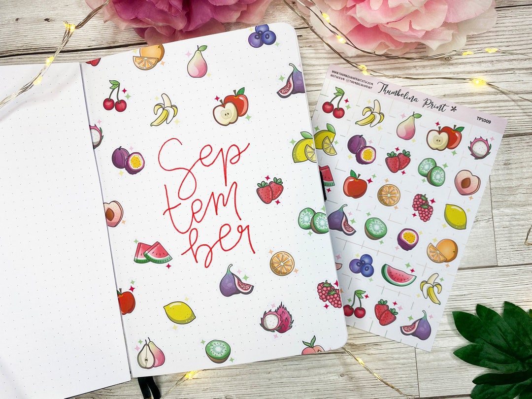 Fruit Decorative/title Page Planner Stickers | Decorative & Functional ...