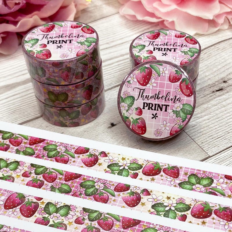 Strawberry Washi Tape - Etsy
