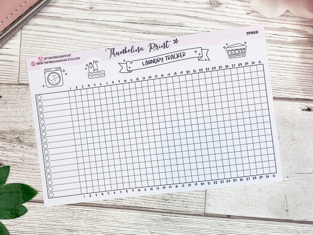 Laundry Tracker Chart Planner Stickers | Decorative & Functional ...