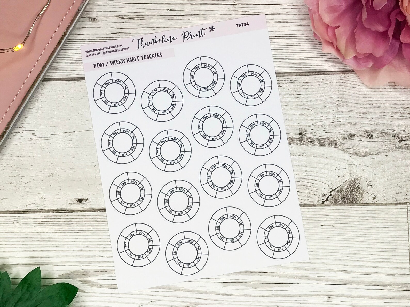 Weekly Circle Trackers Decorative & Functional Planning - Etsy