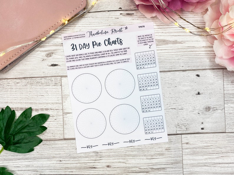 31 Day Pie Chart Trackers Decorative & Functional Planning - Etsy