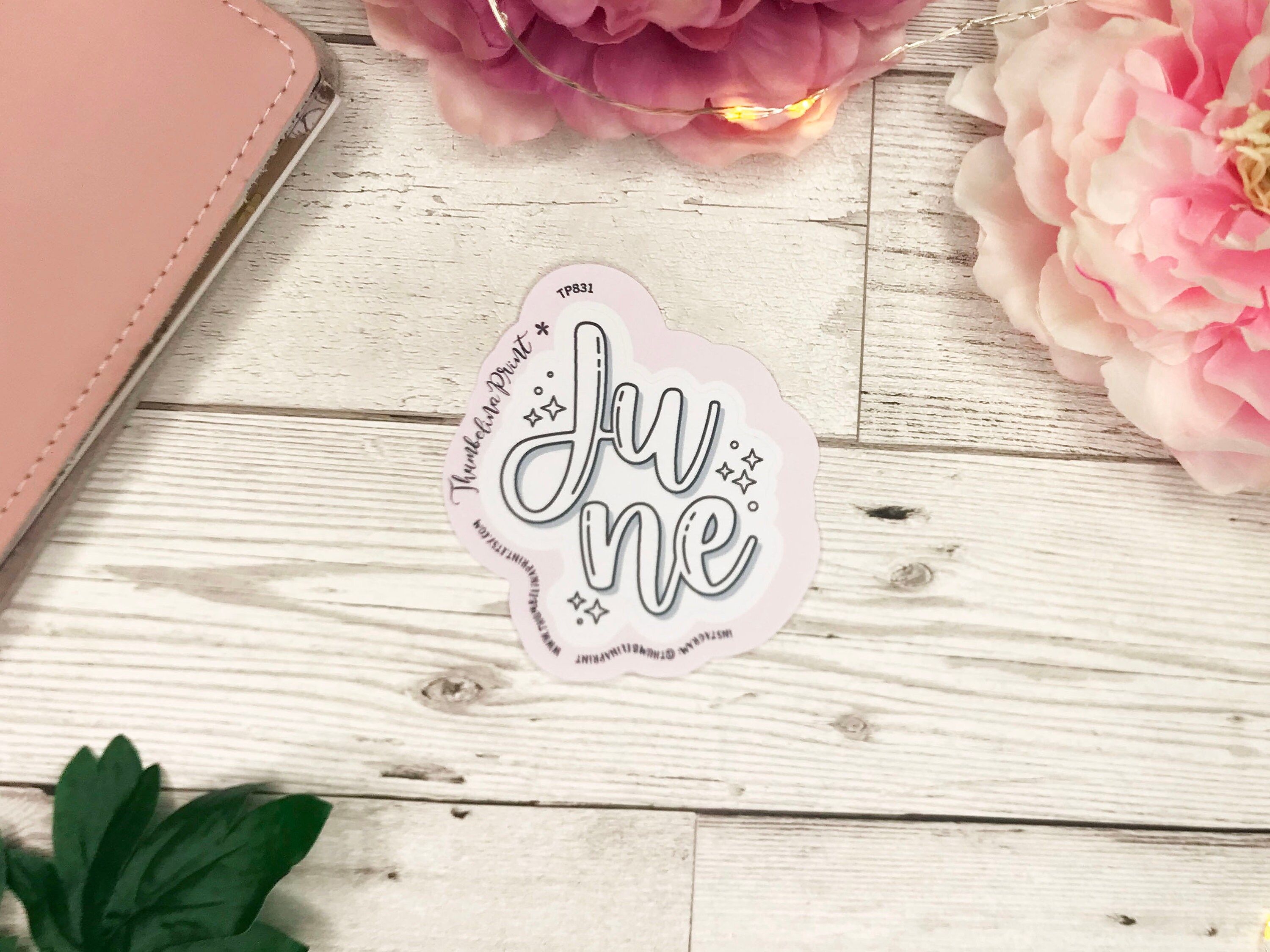 Stacked 'june' Script Title Planner Stickers | Etsy