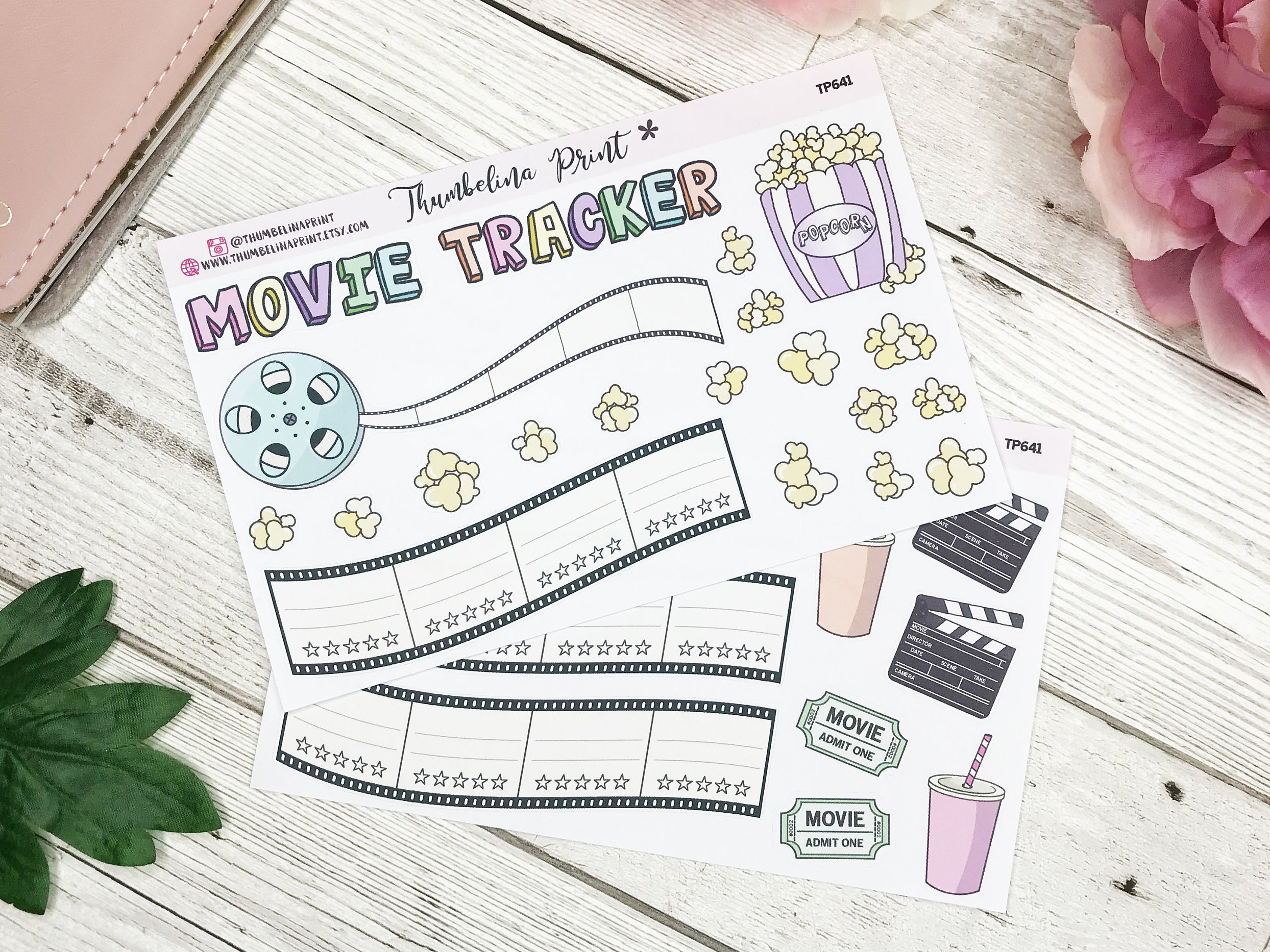 Movie Reel Film Review Tracker Stickers Decorative & | Etsy