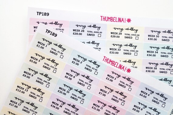 Money Saving Challenge Stickers for Decorative And Functional | Etsy