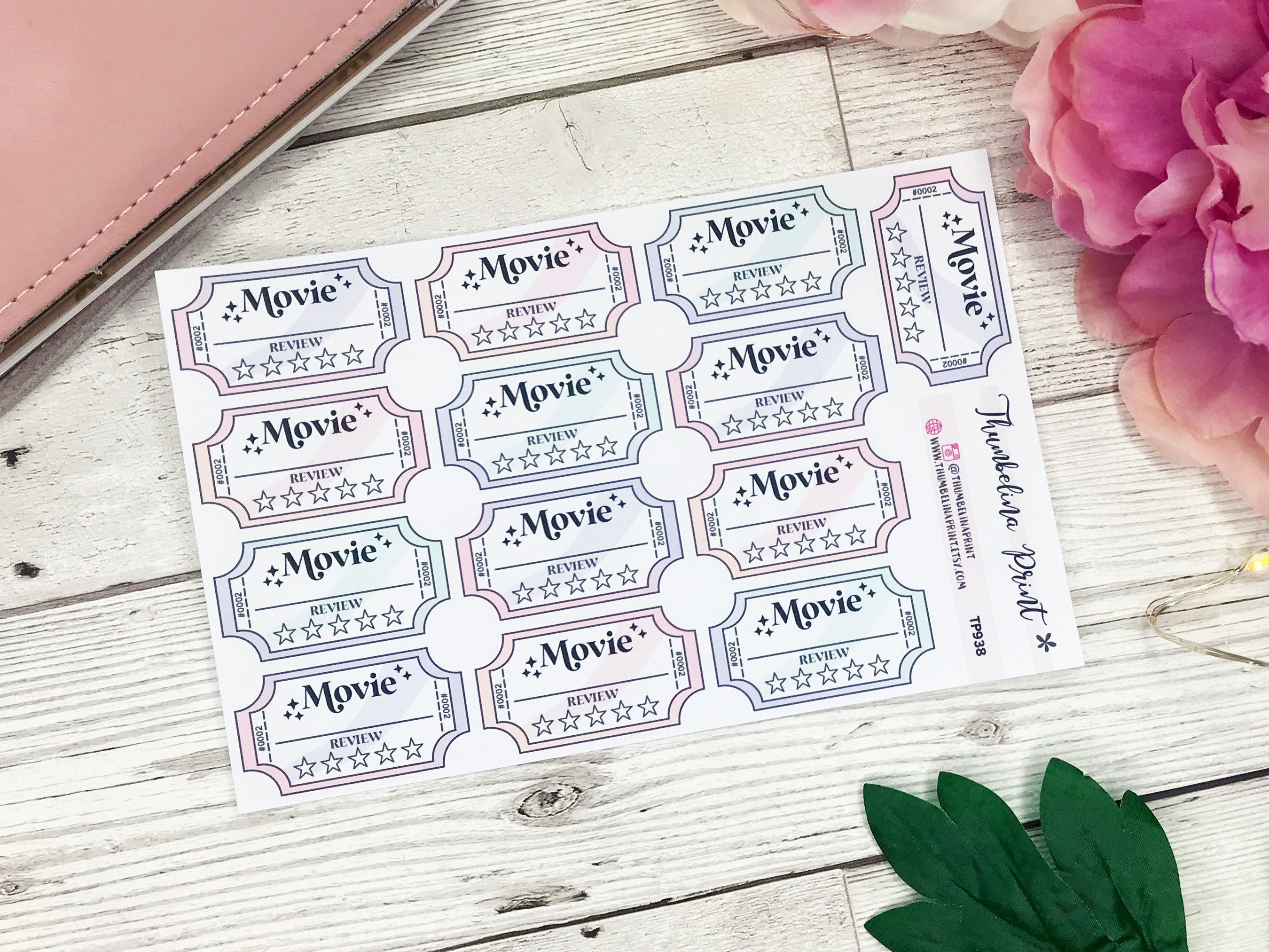 Movie Ticket Tracker Stickers Decorative & Functional - Etsy