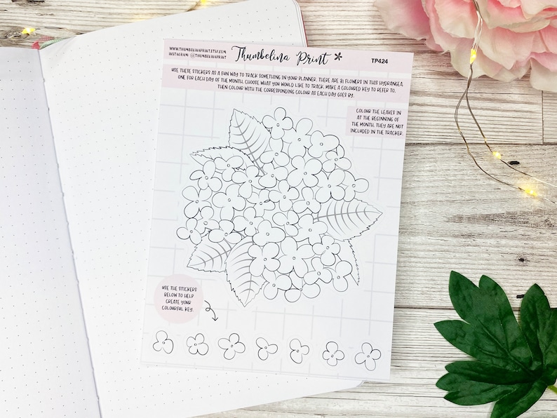 Hydrangea Habit Tracker Sticker | Decorative & Functional Planning ...