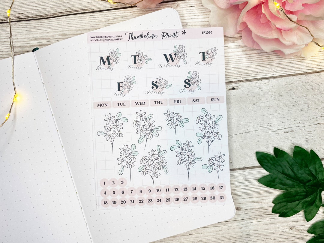 May Weekly Floral Sticker Sheet | Decorative & Functional Planning ...