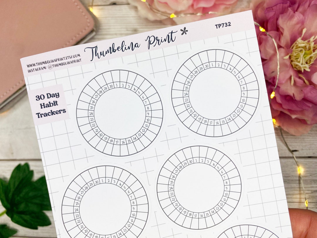 30 Day Circle Trackers | Decorative & Functional Planning | Habit ...