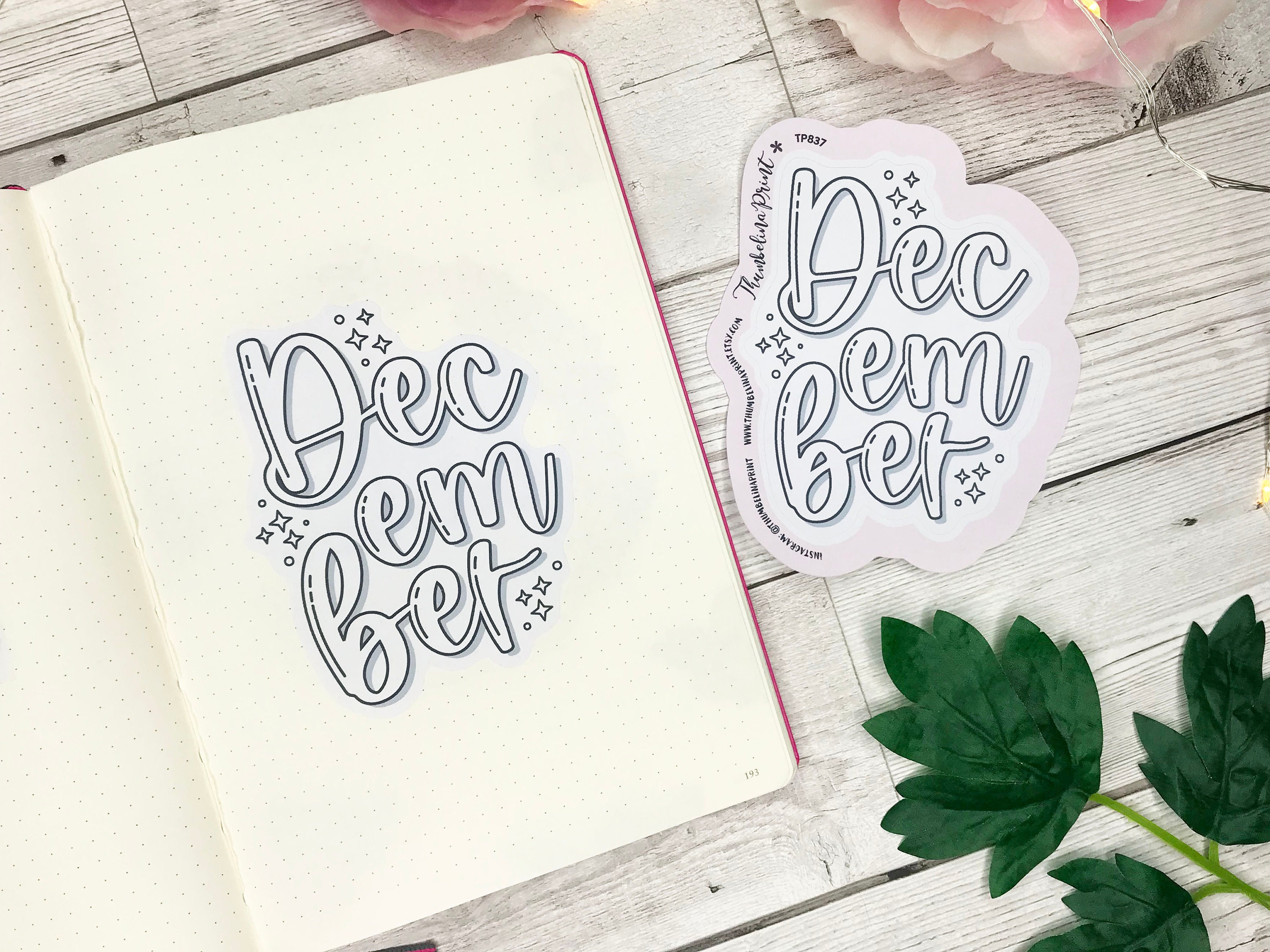 Stacked 'december' Script Title Planner Stickers | Decorative ...