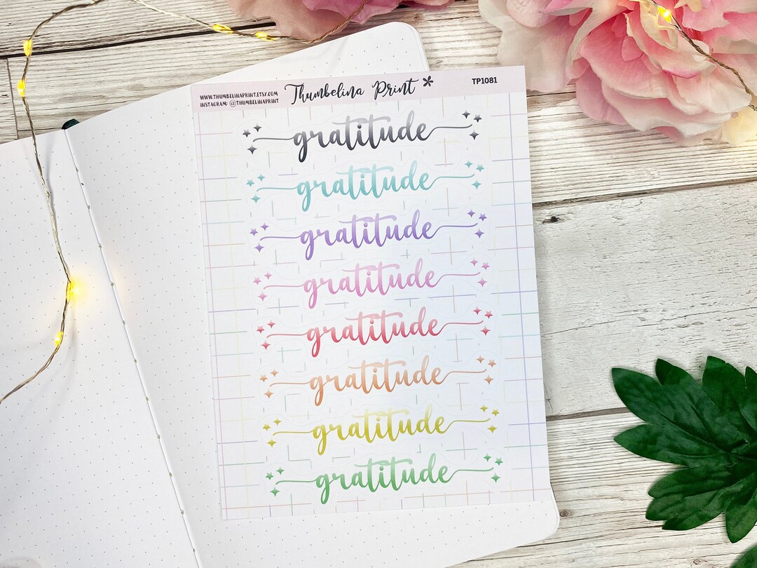 Gratitude Script Planner Stickers | Decorative & Functional Planning ...
