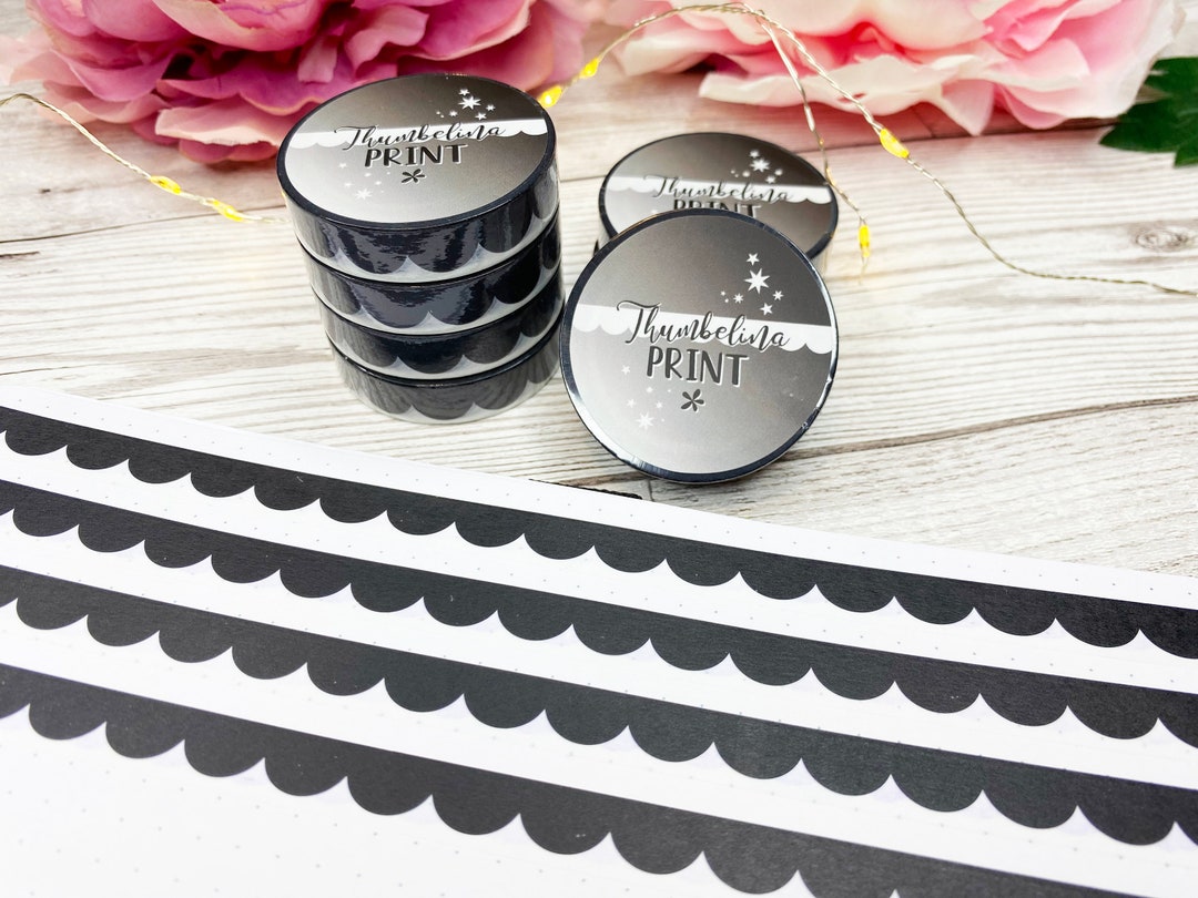 Black Scalloped Design Washi Tape | Decorative & Functional Planning ...