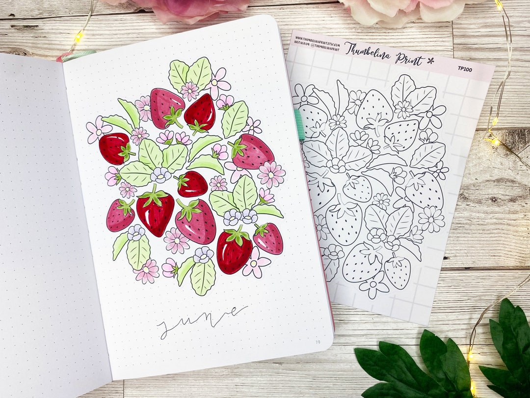 Strawberries Title Page in Black and White | Decorative and Functional ...