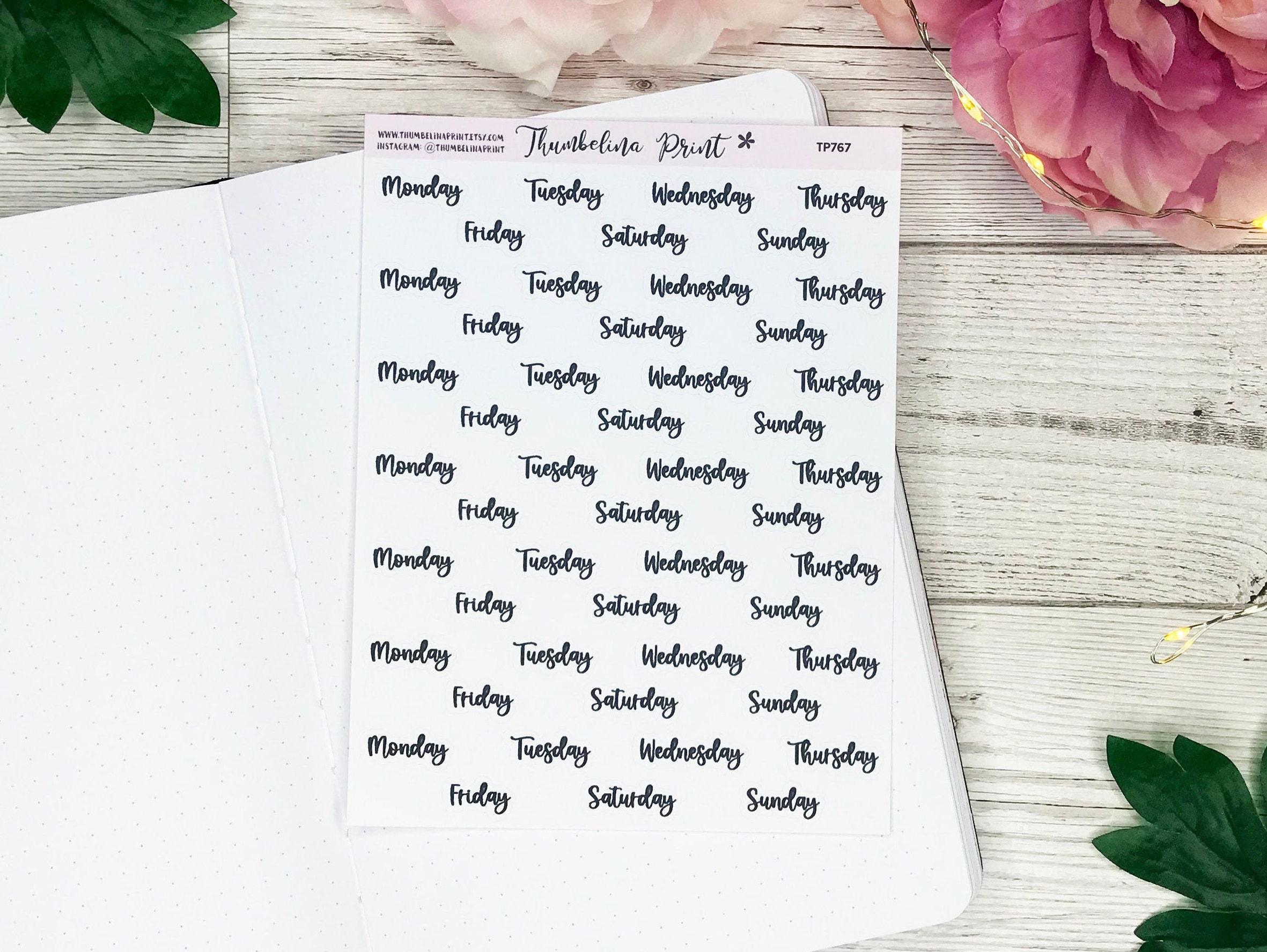 Days of the Week in Cursive Script Decorative & Functional - Etsy