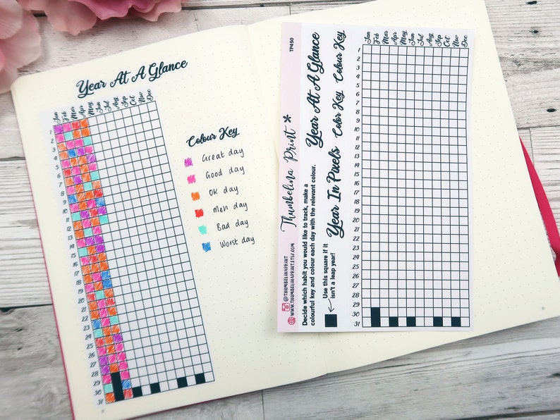 Year in Pixels Planner Stickers Bullet Journal Notes Pages - Etsy UK