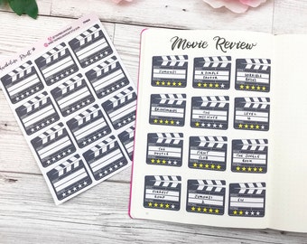 Movie Reel Film Review Tracker Stickers Decorative & | Etsy