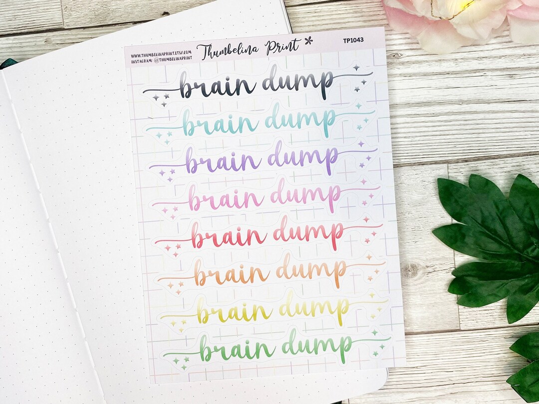 Brain Dump Script Planner Stickers Decorative & Functional Planning ...