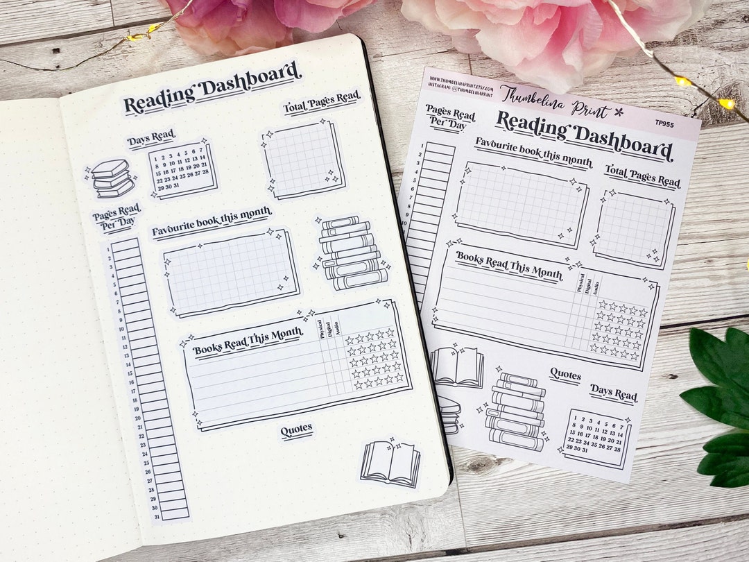 Reading Dashboard Planner Stickers | Decorative & Functional Planning ...