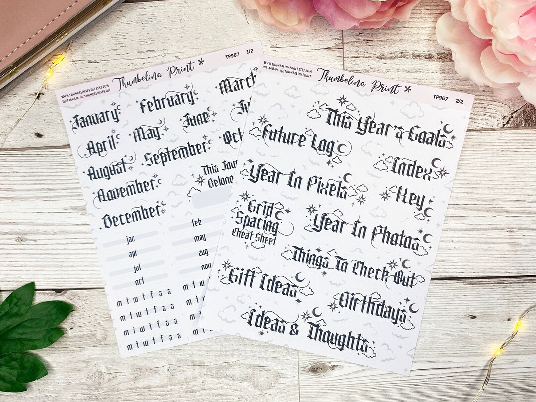 Gothic Yearly Journal Setup Kit | Decorative & Functional Planning ...