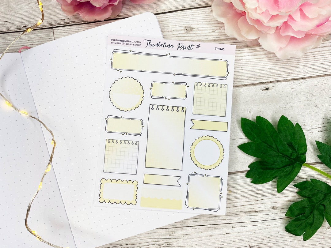 Yellow Mixed Functional Boxes Planner Stickers | Decorative ...