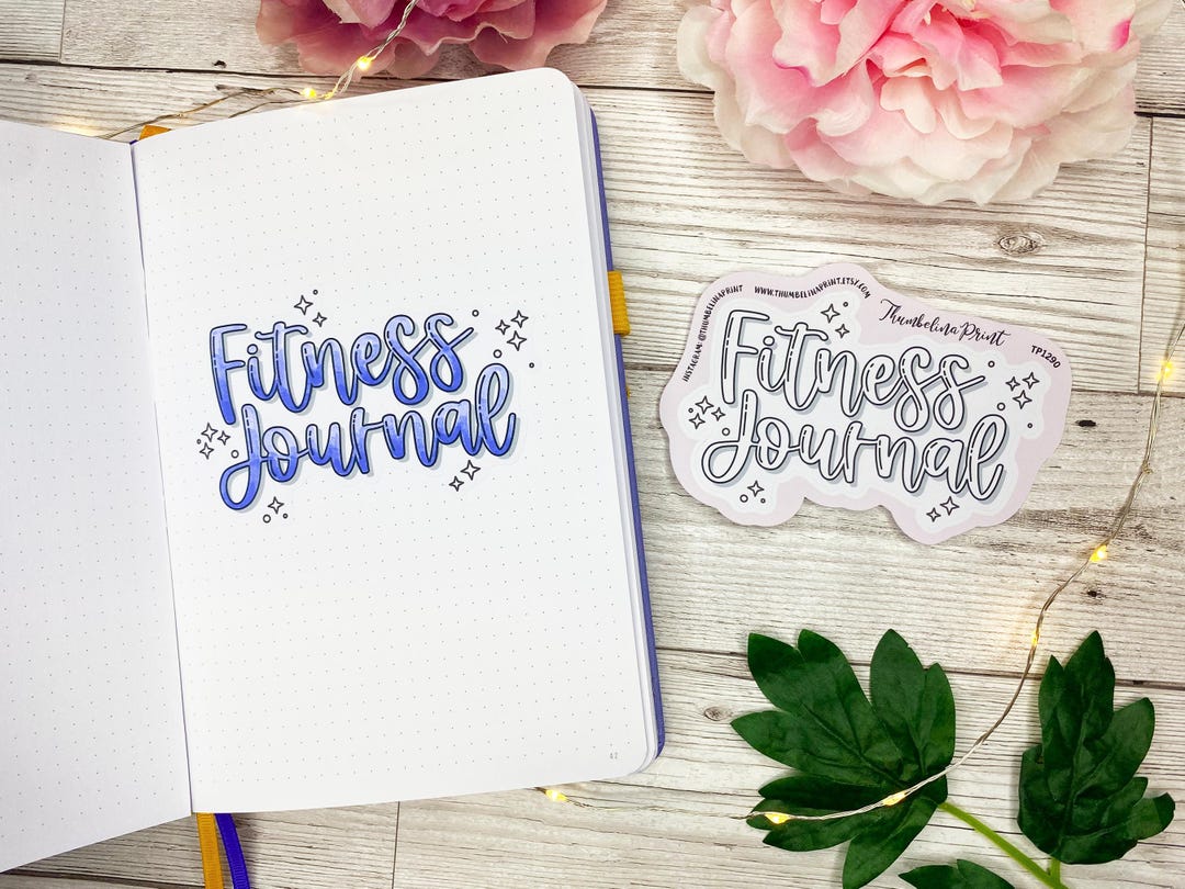 Fitness Journal Script Title Planner Stickers | Decorative & Functional ...
