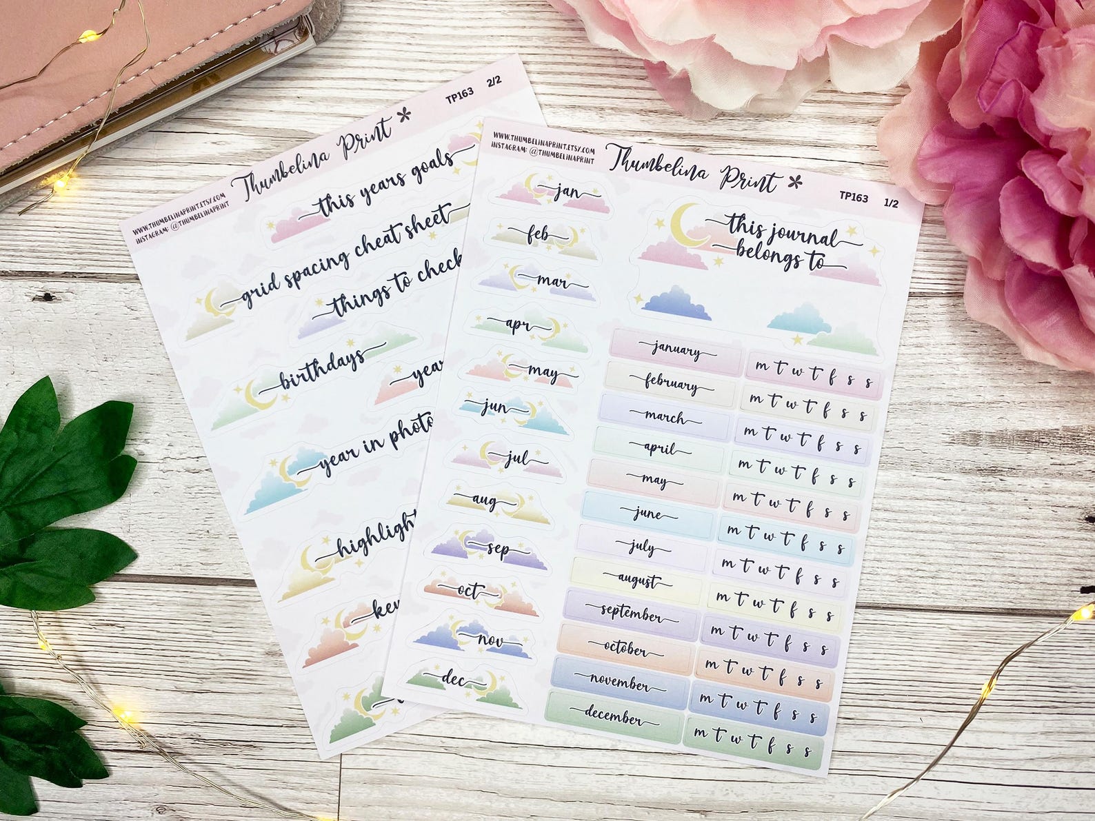 Pastel Clouds Yearly Journal Setup Kit | Decorative & Functional ...