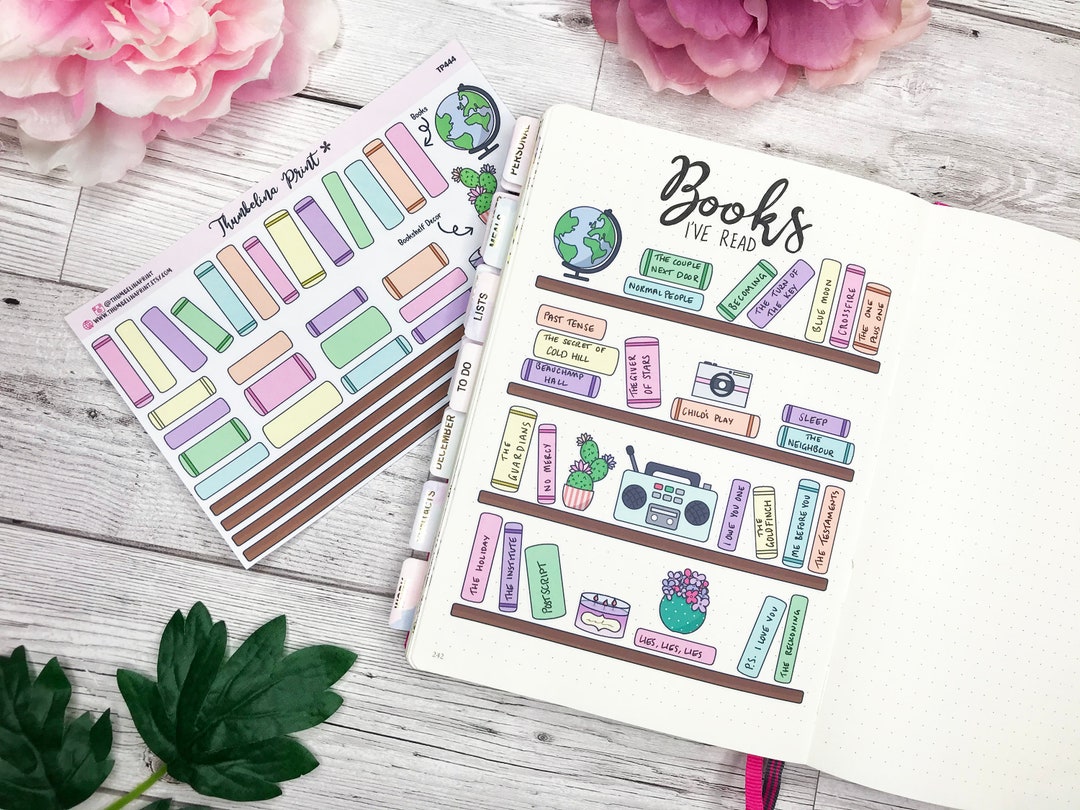 Build A Bookshelf Bullet Journal Planner Stickers | Book Tracker ...