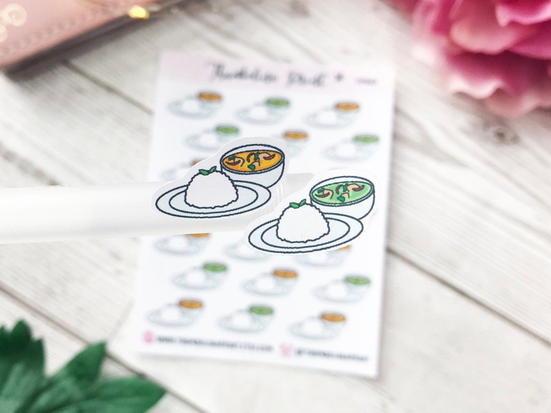 Thai Curry Planner Stickers | Decorative & Functional Planning | Thai ...