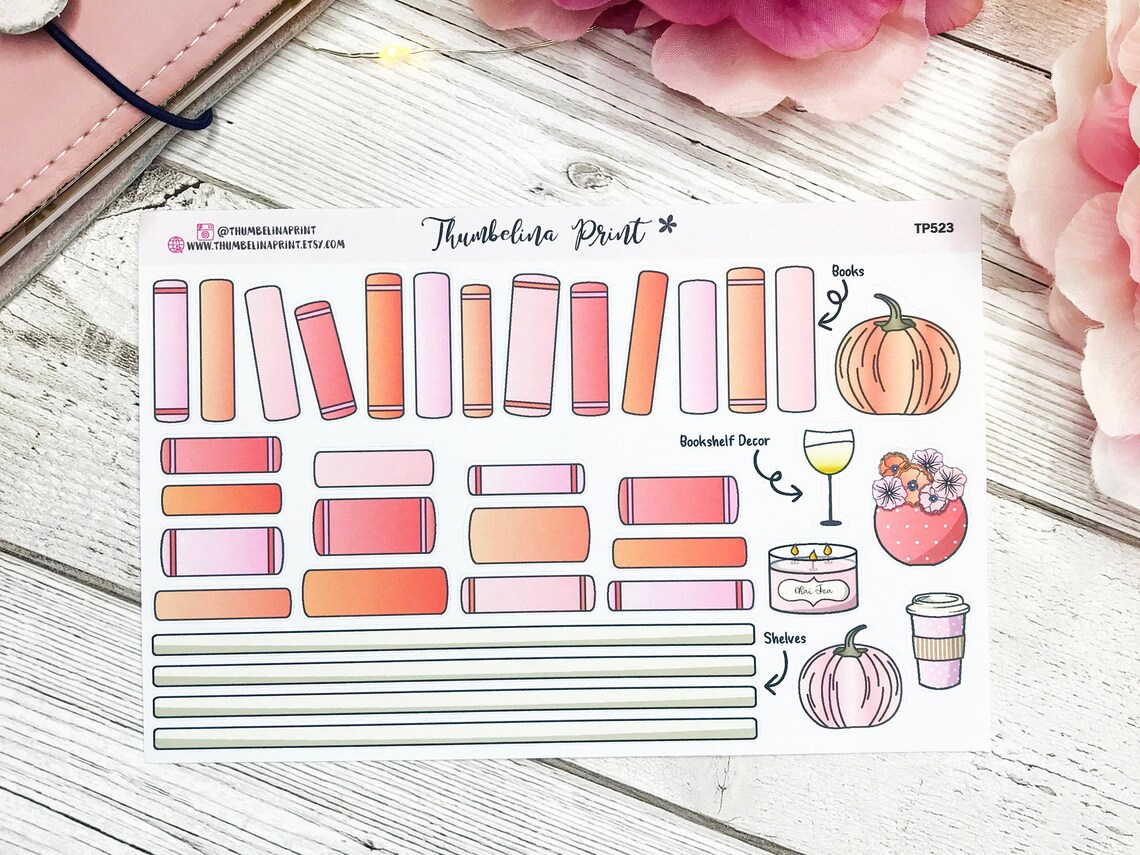 Build A Bookshelf Reading Tracker Stickers in an Autumn/fall Colour ...